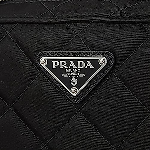 Prada Womens Bandoliera Black Tessuto Nylon Quilted Medium Crossbody Bag