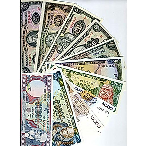 EC 1988 ECUADOR FLAWLESS 1988-99 COMPLETE DENOMINATION SET! 11 DIFF SCARCE BANKNOTES!! Gem Crisp Uncirculated