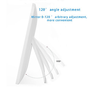 CLCL Makeup Mirror Touch Screen Vanity Mirror with LED Brightness Adjustable Portable USB Rechargeable