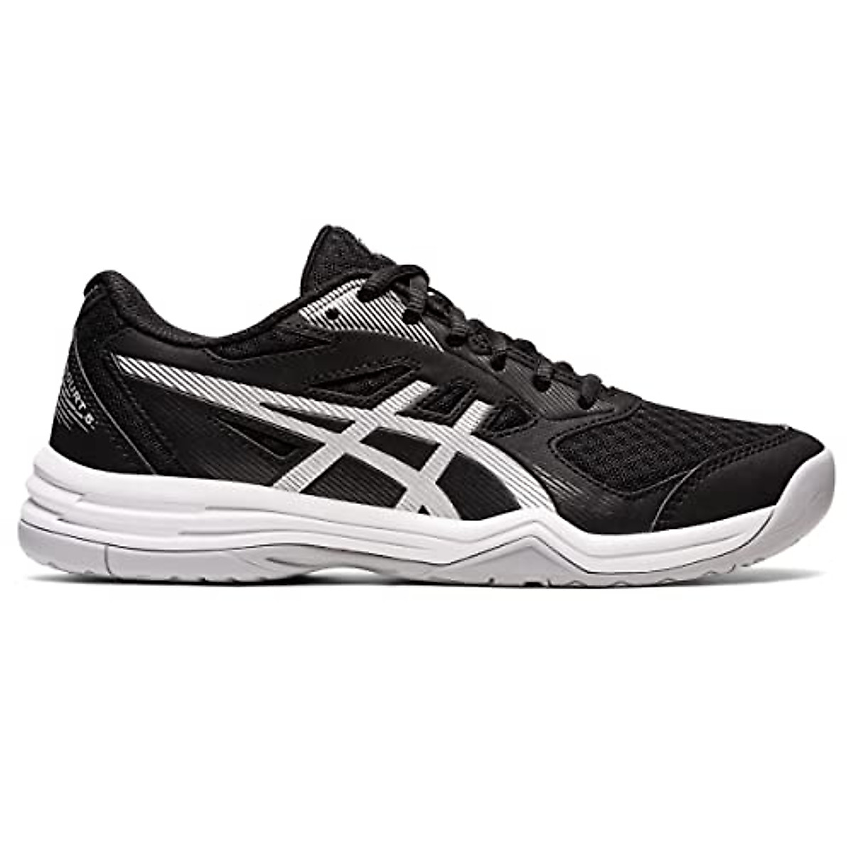 ASICS Women's Upcourt 5 Volleyball Shoes, 8, Black/Pure Silver