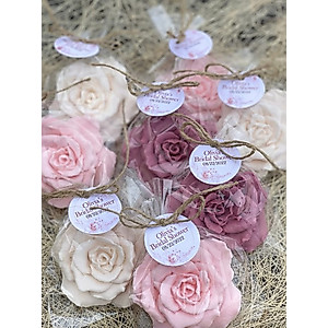 Rose Soap Favors - Bridal Shower Favors, Baby Shower Decorations, Girl Rose Gold Pink Floral Wedding Favors for Guests in Bulk