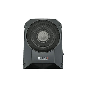 MB Quart RW-110A 800W Reference Series 10'' Slim Low Profile Compact Under-Seat 4-Ohm Active Powered Subwoofer Enclosure with Built in Amplifier for Car RV ATV - 3rd Gen, Black