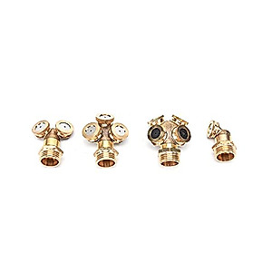 DENOME 2PC Brass Misting Nozzles High Pressure Atomizing 1/2 in BSPF 2-Holes Atomizing Spray Garden Sprinklers Agricultural Irrigation System Adapter Fitting for Greenhouse,Dust Control (2 holes)