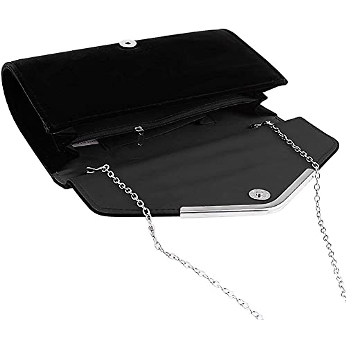 BBjinronjy Women Clutch Purse Evening Bag Prom Handbag With Detachable Chain for Wedding Velvet Elegant (Black)