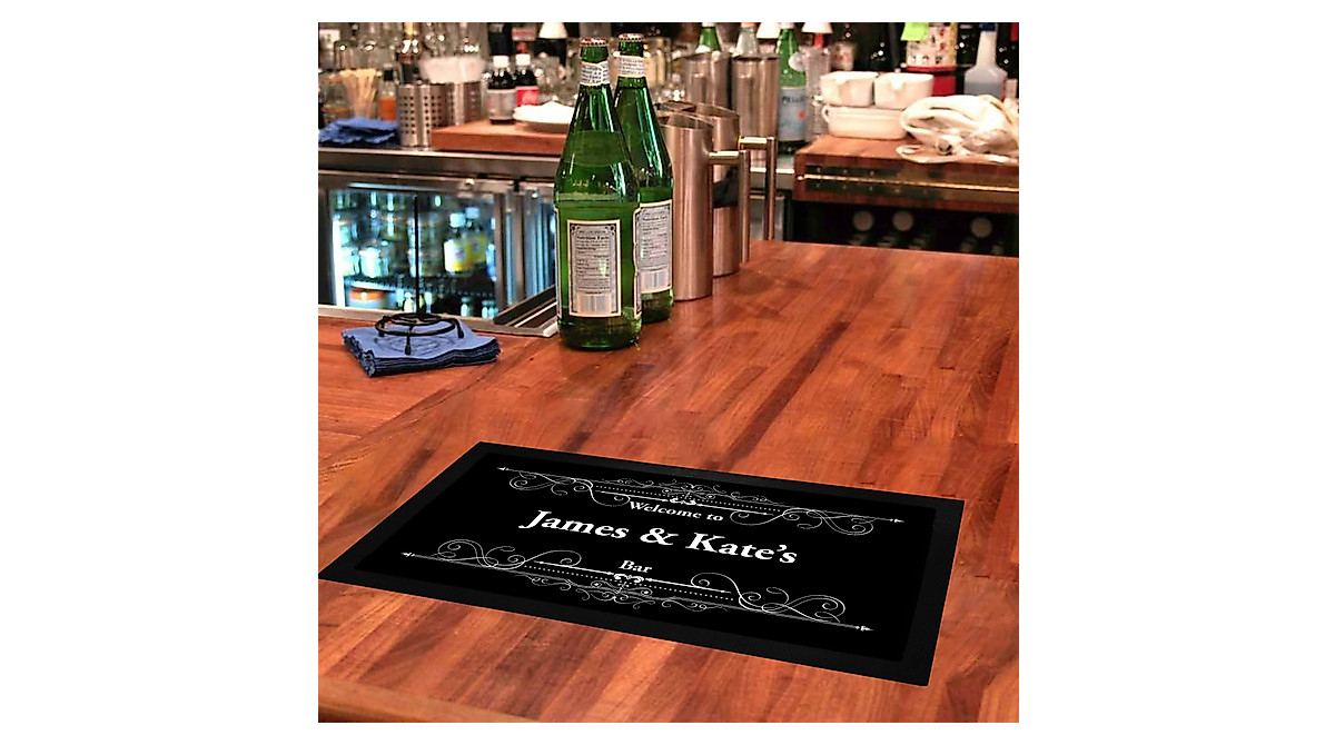 Personalized Posh Floral Bar Runner - Stylish & Practical