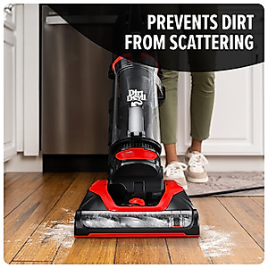 Dirt Devil Multi-Surface Extended Reach+ Bagless Upright Vacuum Cleaner Machine, for Carpet and Hard Floor, Height Adjustment, Powerful Suction with Versatile Tools, Lightweight, UD76300V, Red