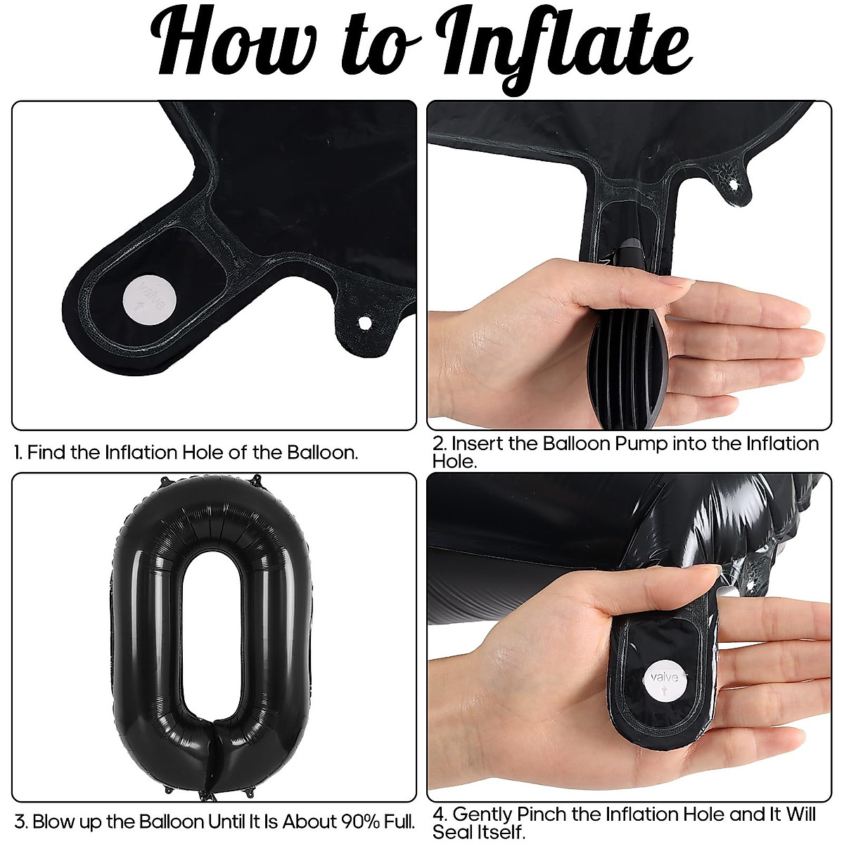 Black 2024 Balloon, 40 Inch Large Foil 2024 Number Balloons, Giant Big Mylar Balloon Numbers for Black Graduation Decorations Class of 2024 Party Supplies