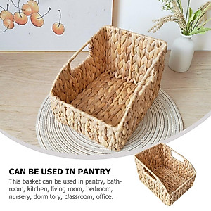ibasenice Magazine small cabinet magazine storage holder multipurpose wicker table basket bread basket decorative storage basket bread container basket home field Toy finishing basket
