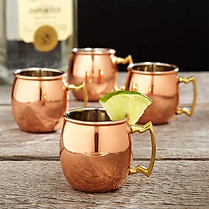 Set of 4 Modern Home Authentic 100% Solid Copper Moscow Mule Mug - Handmade in India
