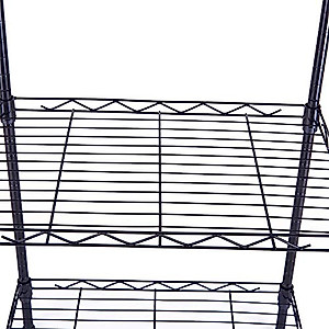 Volowoo 4-Tier Wire Shelving Unit,4 Shelves Unit Metal Storage Rack Durable Organizer Perfect for Pantry Closet Kitchen Laundry Organization,Black