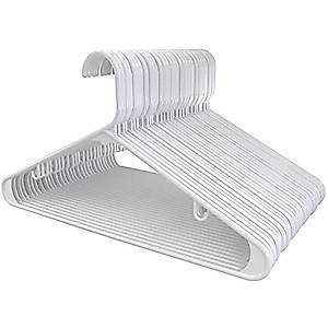 Utopia Home Plastic Hangers - Durable & Space Saving Coat Hanger - Hook Hangers - Heavy Duty Hangers for Coats, Pants, Dress (Pack of 100, White & Black)