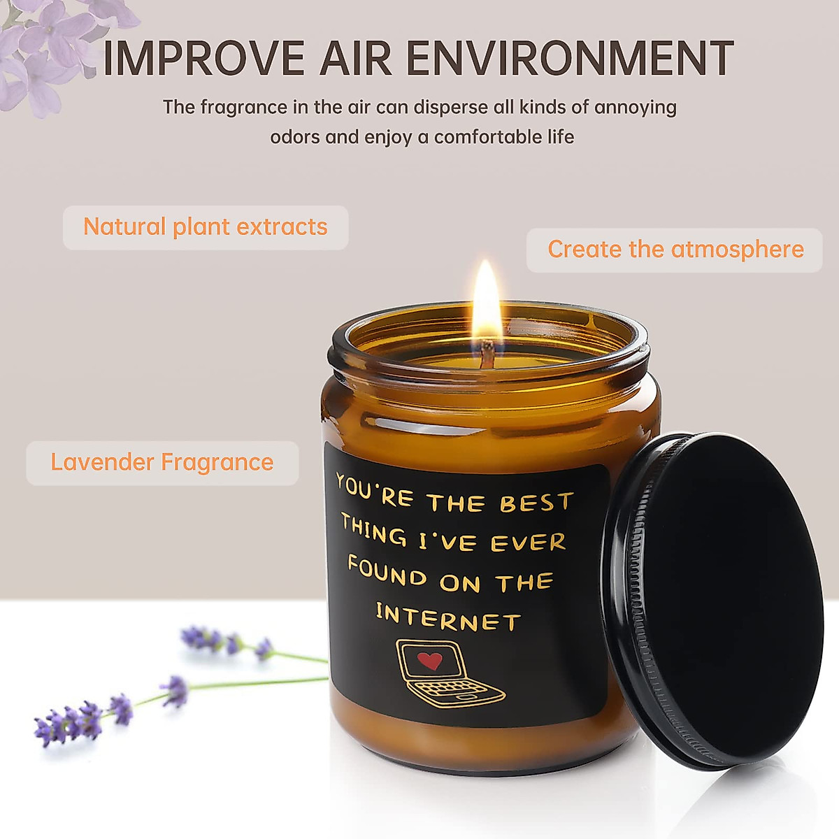 Funny Gifts for Men, Light Me When You Want A BJ Candle - Naughty Gifts for Men Valentines Day Anniversary Birthday Gifts for Husband Fiance Boyfriends Gifts