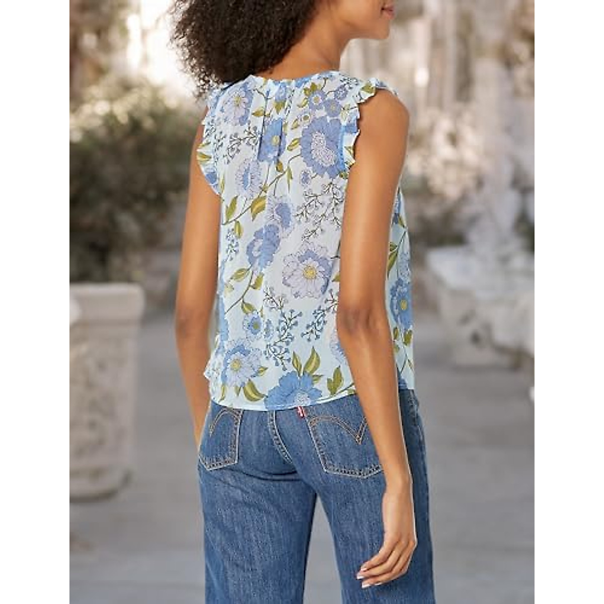 Steve Madden Apparel Women's Loretta Top, Vintage Blue, Medium