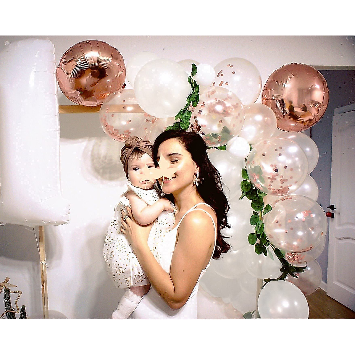 Rose Gold Balloon Arch kit Balloon Garland Confetti Latex Balloons Arch for Bridal Shower Valentine's Day Baby Shower Wedding Birthday holiday Party Decorations Supplies for Girls and Women