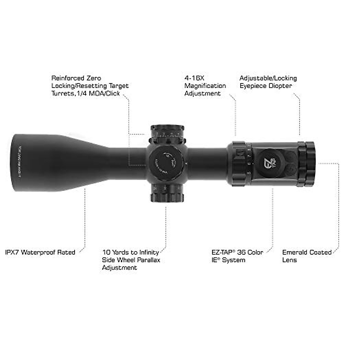 UTG OP3 4-16X44 30mm Compact Scope, AO, IE, Glass UMOA