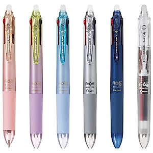 Pilot Ballpoint Pen, Frixion Ball 4, 0.38mm Ultra Fine, 4 Colors (Black, Red, Blue and Green), Blue Black Body (PLKFB80UF-BB)