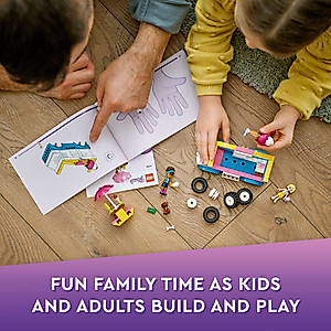 LEGO Friends Ice-Cream Truck Building Toy Pretend Play Gift for Kids Girls Boys Ages 4 and Up, Featuring Toy Van, Andrea & Roxy Mini-Dolls, Toy Dog and Accessories, 41715