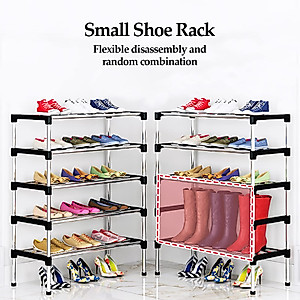 Lechay 1 PC 3-Tier Stackable Small Shoe Rack, Shoe Organization Shoe Holder Entryway for Saving Storage