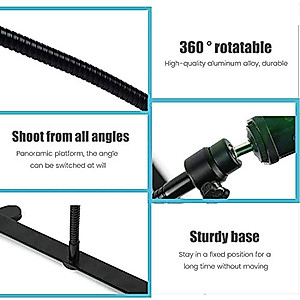 Pomarks Cellphone Holder,Overhead Phone Mount,Table Top Teaching Online Stand for Live Streaming and Online Video and Food Crafting Demo Drawing Sketching Recording(Black)