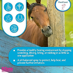 EQyss Micro-Tek Equine Itch Relief Spray - Soothes Irritated Skin, Stops Itching, Scratching, Rubbing - for All Horses, Ponies, Mares, Foals (128 oz)