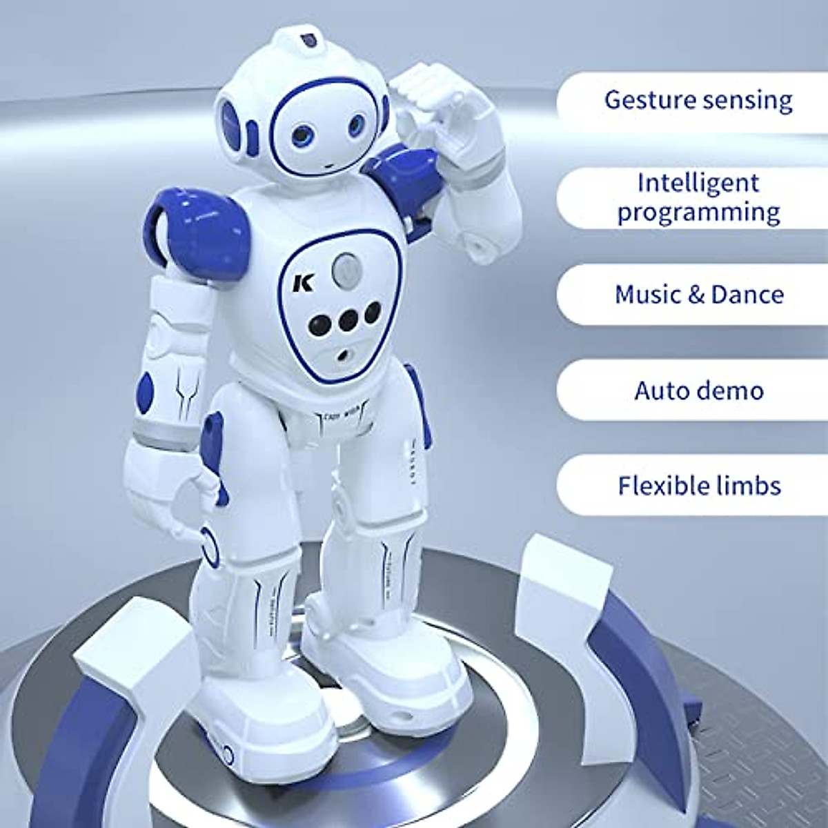 Adepe RC Robot Toy - Gesture Sensing Remote Control Robot for Kids, Rechargeable Robot Toy, Intelligent Programmable Smart Robot, with Singing & Dancing, Christmas Birthday Gifts
