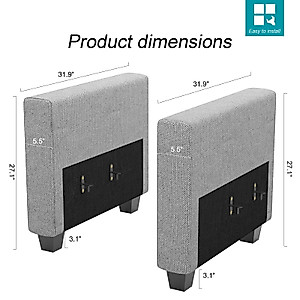 Belffin Armrest Module for Modular Sectional Sofa Couch Side Armrest for Sectional Modular Sofa Fabric Light Grey