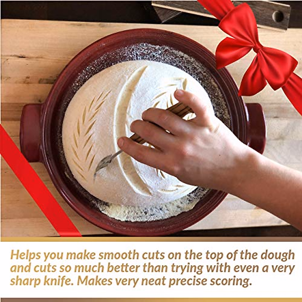 Bread Bosses Bread Bakers Lame Slashing Tool -Dough Making Slasher Tools Baking Sourdough Bread Starter Jar Scoring Knife Razor Cutter Slashing Tool Accessories for Cutting Supplies -Great As A Gift