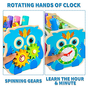 WOODMAM Montessori Toys for 1 Year Old, 7-in-1 Wooden Hammering Pounding Toy with Xylophone and Magnetic Fishing Game, Educational Gift for Boys and Girls 1 Year Old