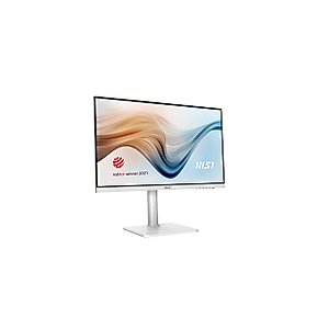 MSI Modern MD241PW, 24" Monitor, 1920 x 1080 (FHD), IPS, 75Hz, TUV Certified Eyesight Protection, 5ms, HDMI, USB C, Tilt, Swivel, Height Adjustable, Pivot, White