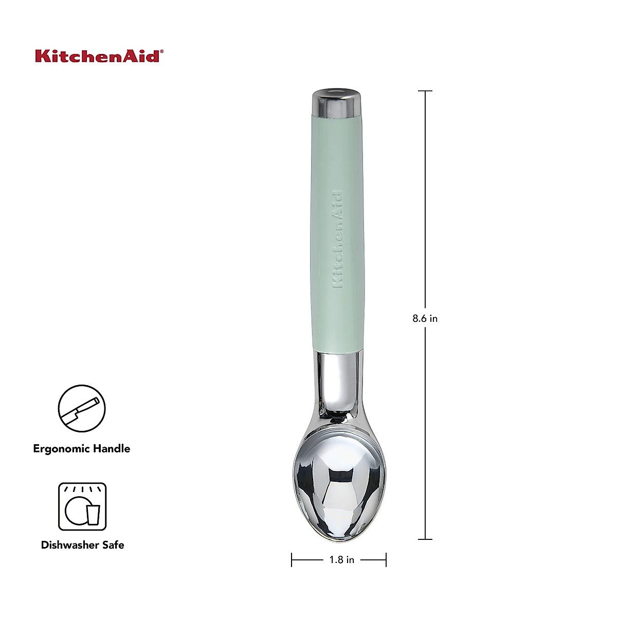 KitchenAid Classic Ice Cream Scoop, 8.6 inches, Pistachio