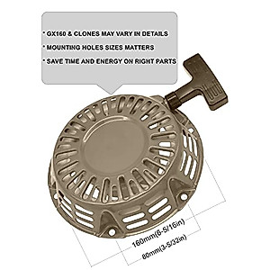 YAMAKATO GX160 Recoil Starter GX200 Pull Start Assembly for Honda GX120 2500 3000 5.5hp 6.5hp Pull Cord Rope Aftermarket