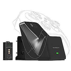 ElecGear Xbox Solo Charging Dock with 1200mAh Rechargeable Battery, Wall Mount and Desktop Dual Purposes USB Charger Stand Docking Station for Xbox Series X|S, Xbox One, S, X Wireless Controller