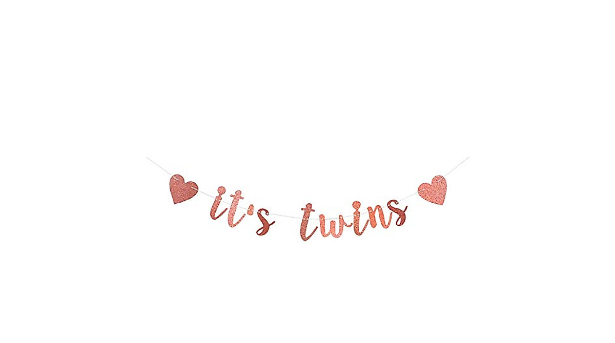Glitter Twins Banner for Baby Showers & Celebrations | Colorfulparty