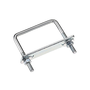 uxcell Square U-Bolts 2-3/8"(60mm) Inner Width Carbon Steel M6 with Nuts, Frame Plate, Round Washers 4 Set