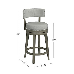 Hillsdale Furniture Lawton Wood Counter Height Swivel Stool Walnut