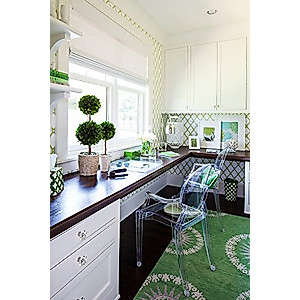 2xhome Set of Two (2) Clear - Louis Style Ghost Armchair Dining Room Chair - Lounge Arm Arms Armed Chairs Armchairs Accent Seat Higher Fine Modern Mid Century Designer