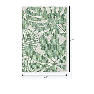 Novogratz by Momeni Villa Salerno Green Indoor/Outdoor Area Rug 2' X 3'