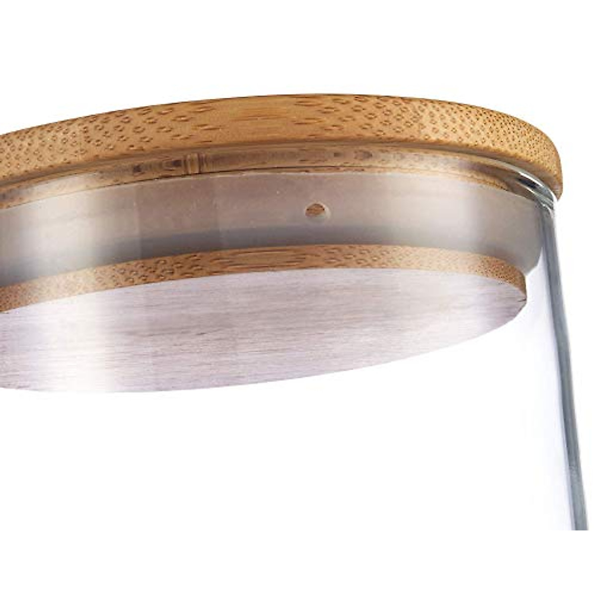 JUVITUS 8 oz Clear Glass Borosilicate Jars with Bamboo Lid (4 Pack) Microwave and Dishwasher Safe