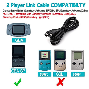 2 Player Link Cable + USB Power Charger Cable for Nintendo Gameboy Advance SP/GBA SP Connect Cable Cord