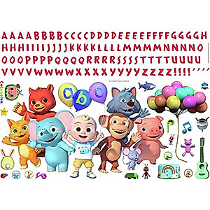 RoomMates RMK4959GM Cocomelon Giant Peel and Stick Wall Decals with Alphabet