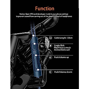 MAS CARNEY TI9 Wired USB Type C Headphones, USB C Earbuds, in-Ear Earphones with Microphone for Samsung S20, Huawei P30 P40, Oppo, Honor, Google Pixel and Other Smartphones with Type-C Interface