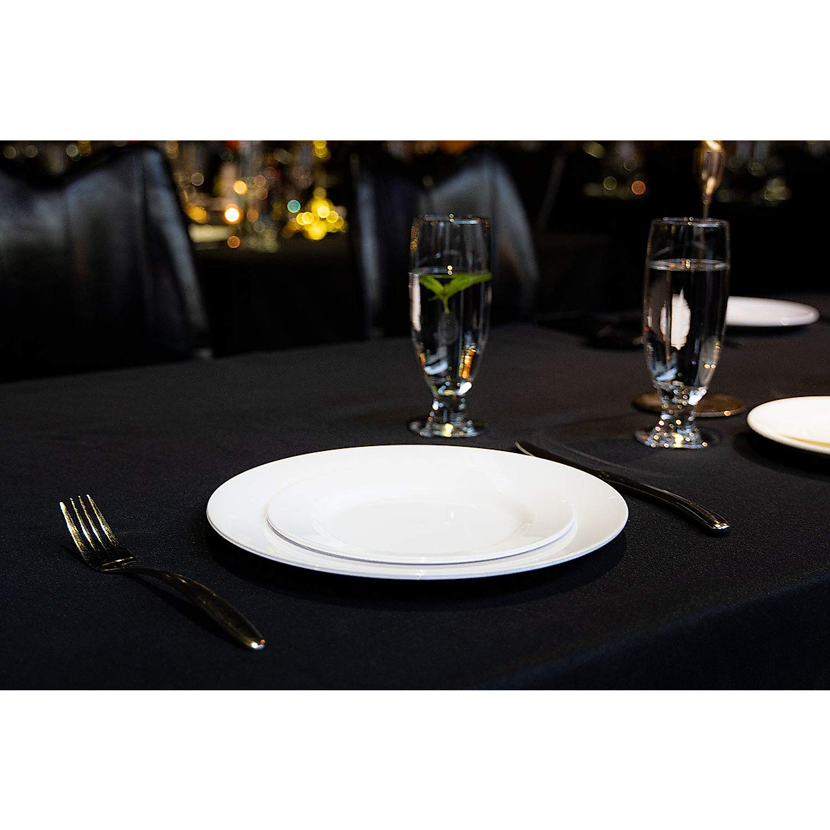Plastic Plates Disposable 60 PCS, Heavy Duty 30 Dinner Plates 10.25" and 30 Dessert Plates 7.5", White Plates for Party