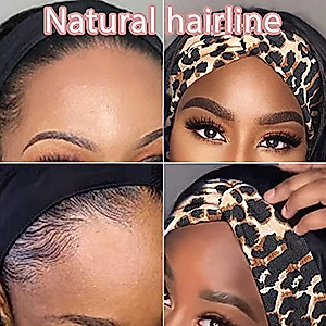 Kachanaa Kinky Headband Wigs for Black Women Natural Glueless Synthetic Yaki Straight Wigs for Women 22 Inch (1B#)