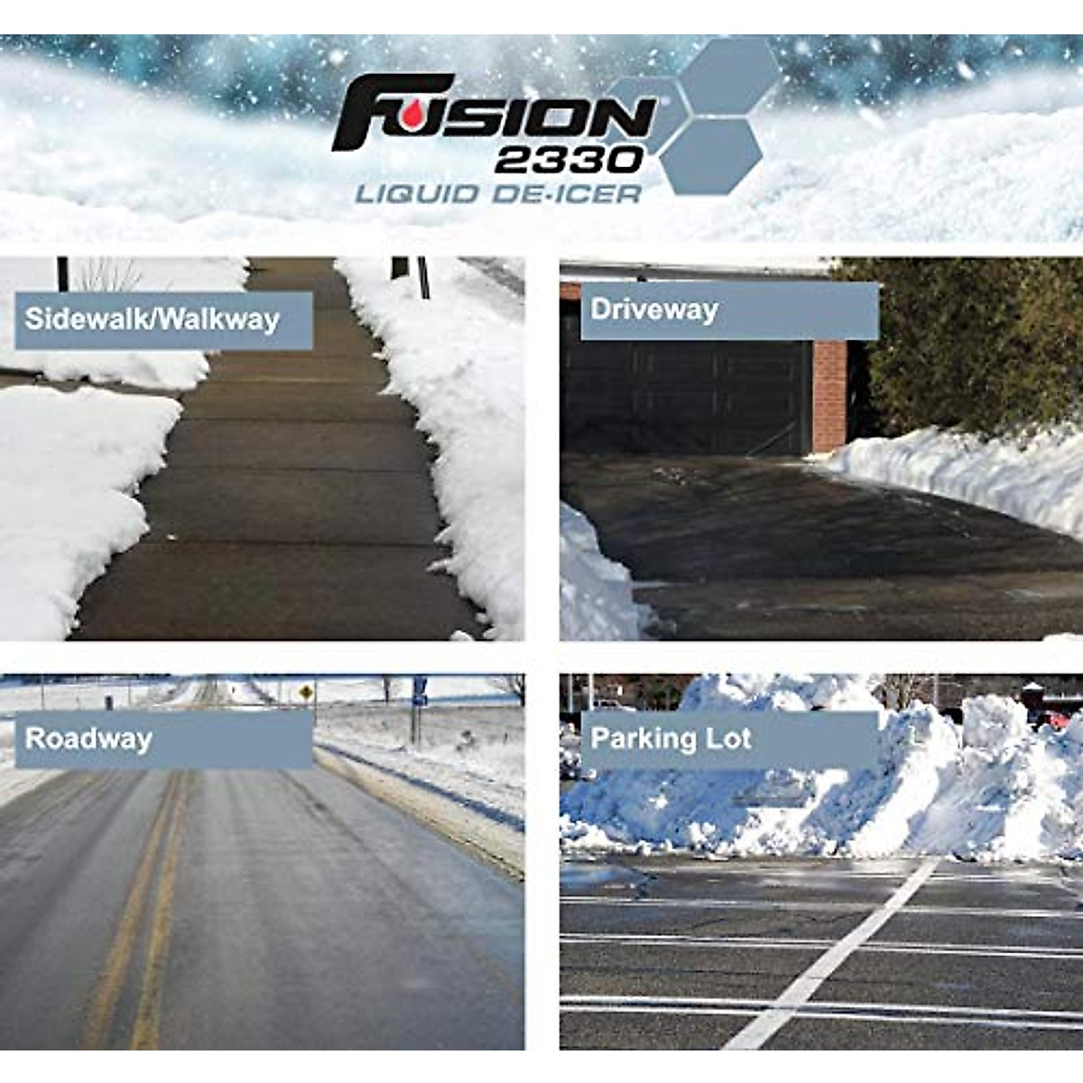 Fusion 2330 Liquid Deicer - Pet & Plant Safe, Eco Friendly Snow and Ice Melter - 18 Litre jug (4.75 gal)