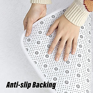 Maxsoft Fluffy Shag Bedroom Rug, 4x6 Feet White Area Rugs for Living Room Nursery Bedside, Fuzzy Plush Dorm Rug for Girls Kids, Furry Carpet for Indoor Modern Soft Home Decor