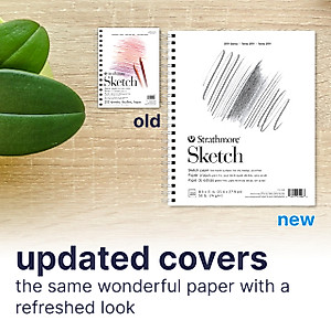 Strathmore (25-508 STR-025-508 100 Sheet Sketch Pad, 8.875 by 11", 8.5"x11", White