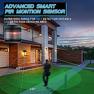 Motion Sensor Outdoor Wall Lights Fixture, Advanced Dusk to Dawn Exterior Lighting, Outside Light for House, Garage, Anti-Rust Waterproof Front Porch Lanterns Fixtures Wall Mount, Seeded Glass, Black