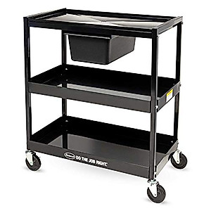 Eastwood Tear Down Table 27x16 Inch Work Space Two Storage Locking Shelves