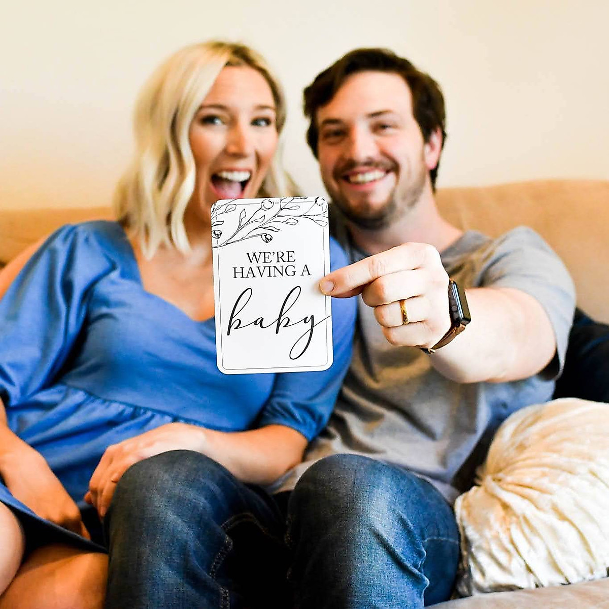 Baby Milestone Cards (19+11) - Weekly Baby Milestone Signs w/Hello World Newborn Sign, Pregnancy Announcement Sign - Giftable Baby Milestones Props