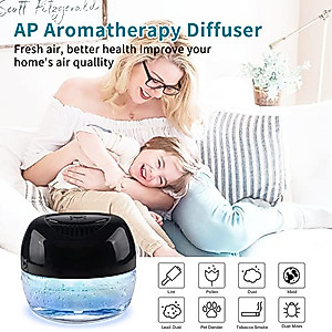 ap airpleasure Water-Based Purifier Air Washer, Revitalizer with 6 Colorful lights- Plus Lavender, Orange, Citronella,Lemon, Breathe Easy, Jasmine & Camellia, 10ml Each